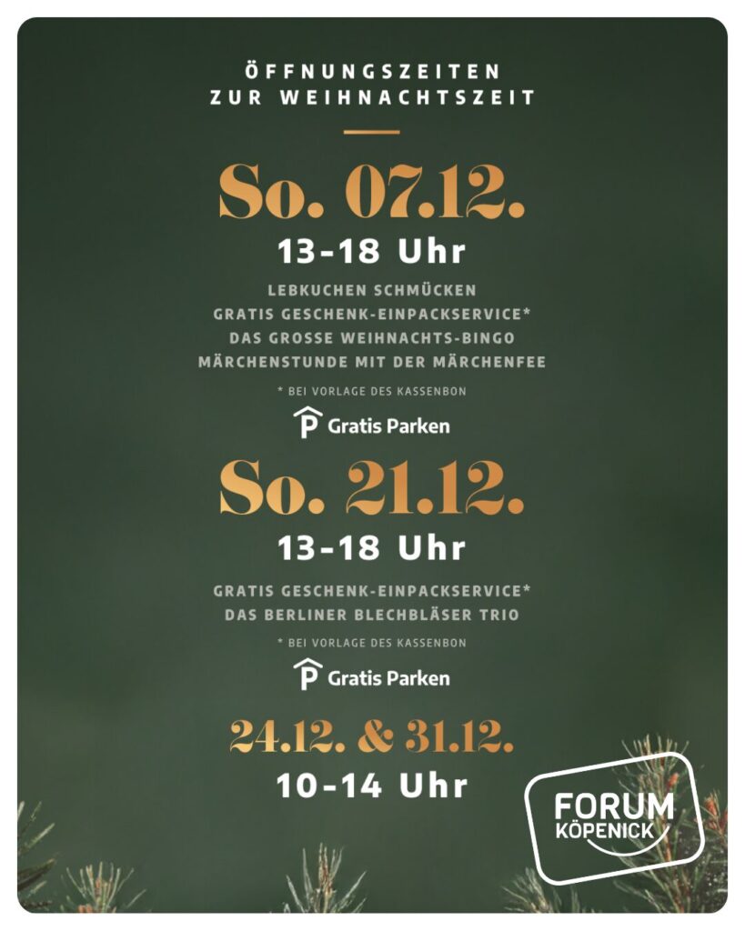 Wunderbar Verkaufsoffener Sonntag Forum Kopenick Bilder